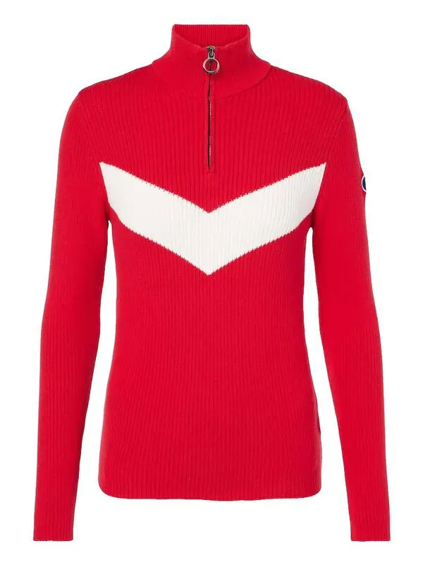 Fusalp Andromede Ribbed-knit Half-zip Sweater - Red