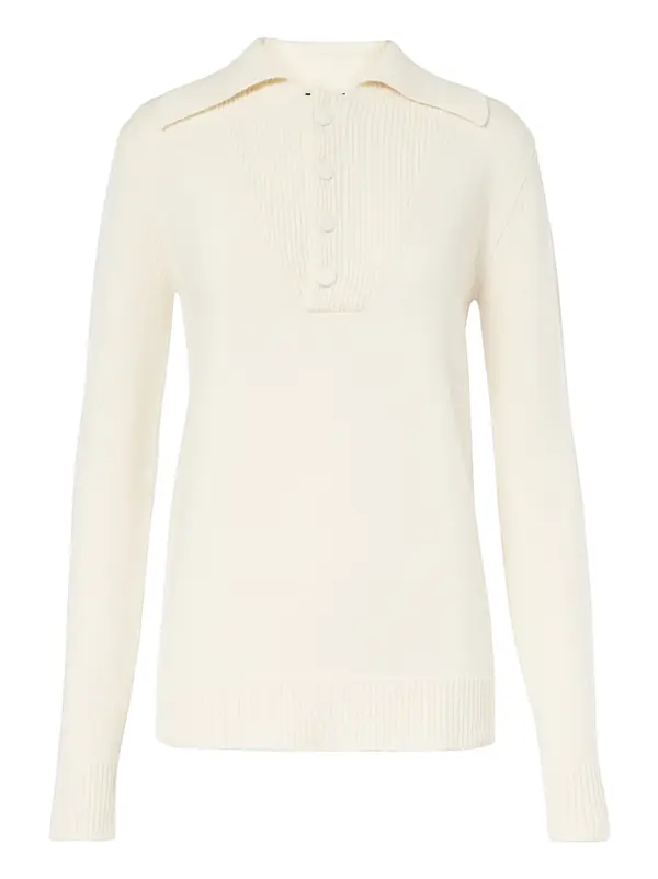 Plan C Wool And Cashmere Polo Sweater - White