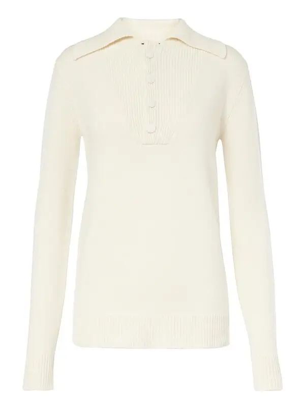 Plan C Wool And Cashmere Polo Sweater - White