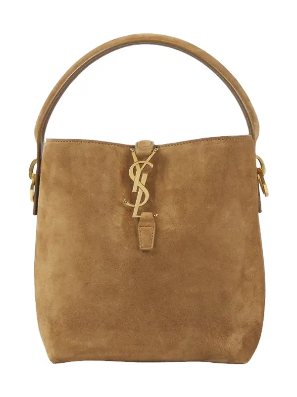 Saint Laurent Le 37 Small Suede Bucket Bag - Beige