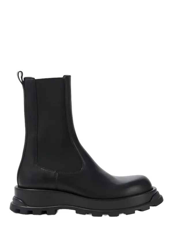 JIL SANDER Leather Chelsea Boots - Black