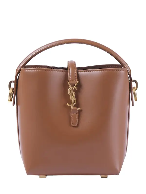 Saint Laurent Le 37 Mini Leather Crossbody Bag - Brown