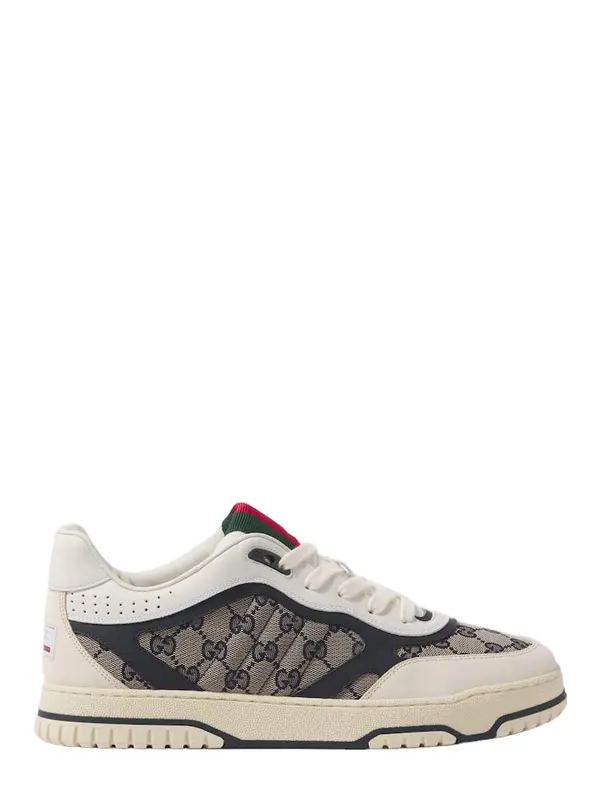 Gucci Re-web Leather Sneakers - Beige