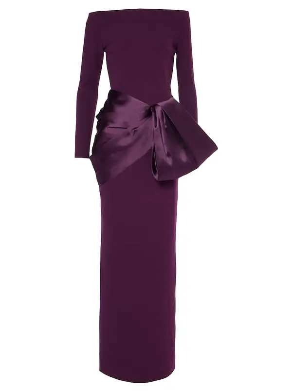 Solace London Kori Off-shoulder Gown - Purple
