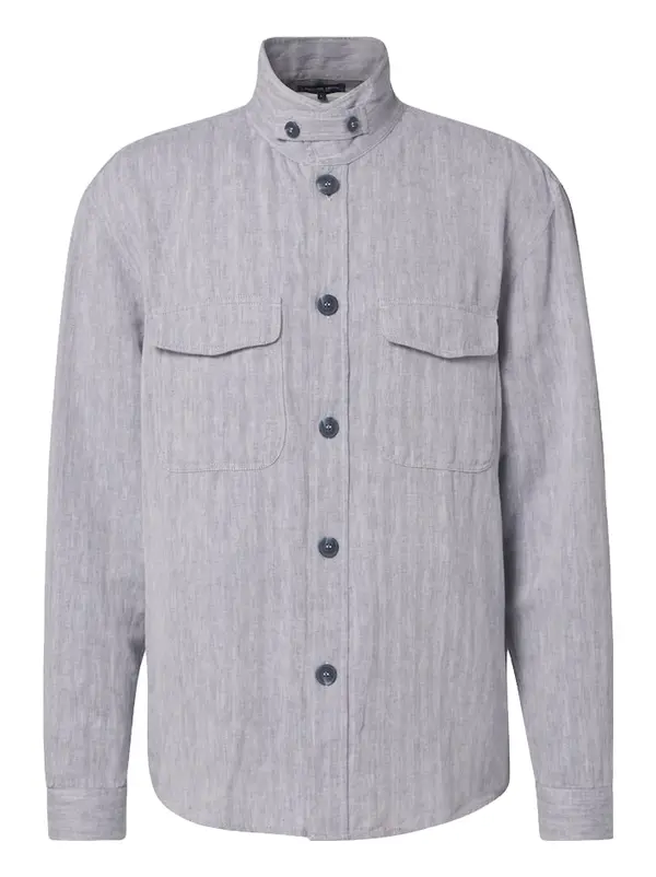 Frescobol Carioca Nuno Cotton And Linen Overshirt - Grey