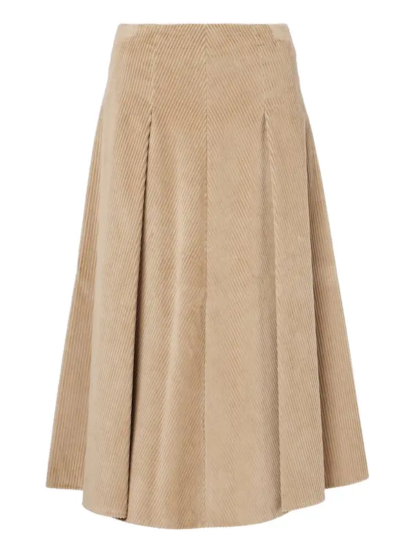 Brunello Cucinelli Cotton Midi Skirt - Beige
