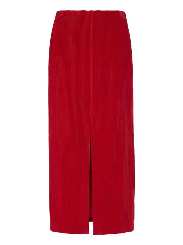 Brunello Cucinelli Cotton Midi Skirt - Red