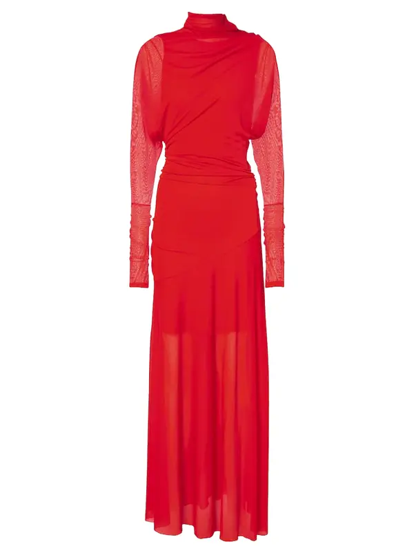 Proenza Schouler Paula Sheer Crêpe Jersey Gown - Red
