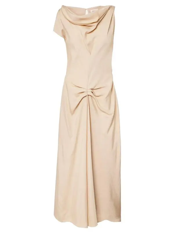 Victoria Beckham Deconstructed Gathered Midi Dress - Pink