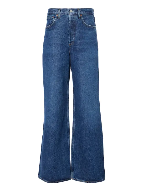 AGOLDE Dame Jean High-rise Wide-leg Jeans - Blue