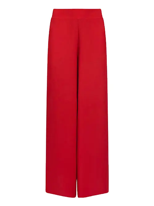 RO&ZO Wide-leg Crepe Trousers - Red