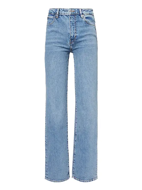 FRAME The Ruler High-rise Straight-leg Stretch-denim Jeans - Indio