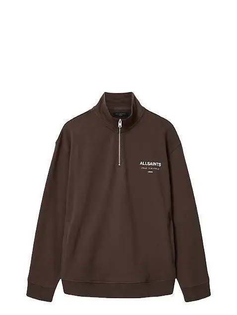 ALLSAINTS Logo-print Cotton Sweatshirt - Bitter Brown
