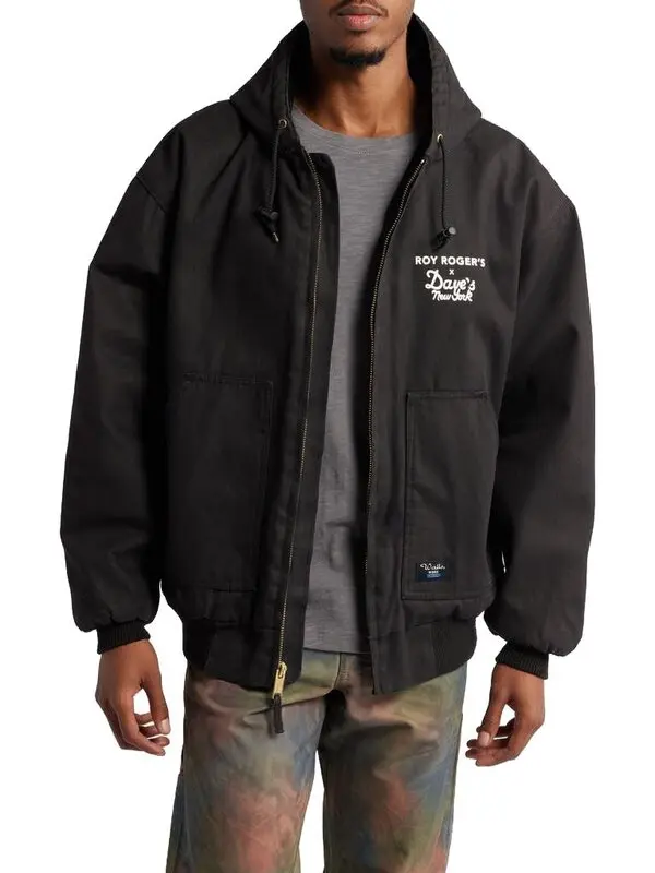 ROY ROGERS X DAVE'S NEW YORK Hooded Graphic Zip Jacket - Dark