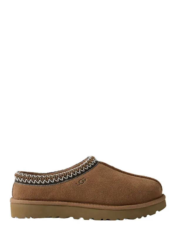UGG Tasman Embroidered Shearling Slippers - Brown