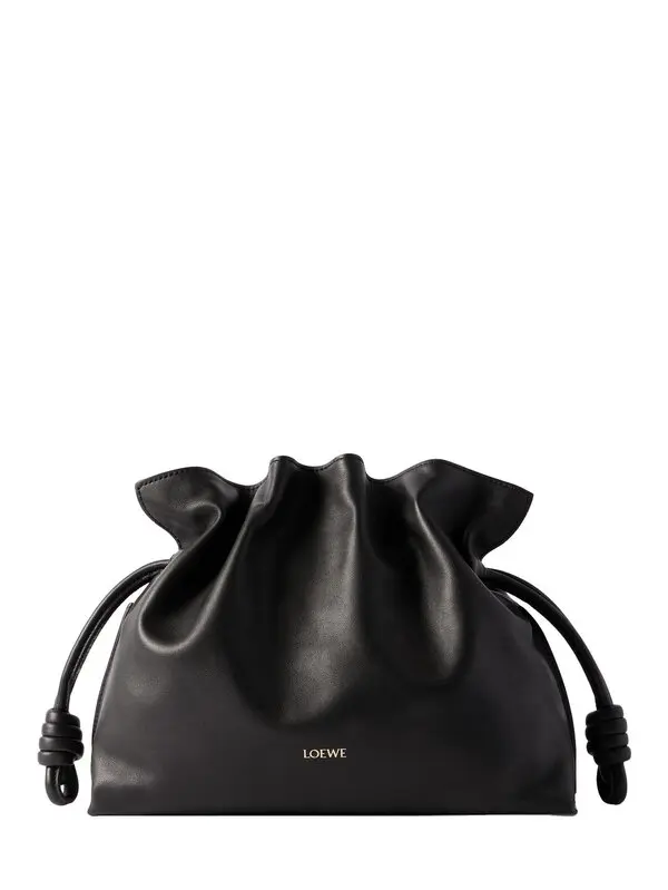 Loewe Flamenco Leather Clutch - Black