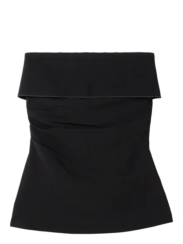 Proenza Schouler Felicity Strapless Ruched Crepe Top - Black