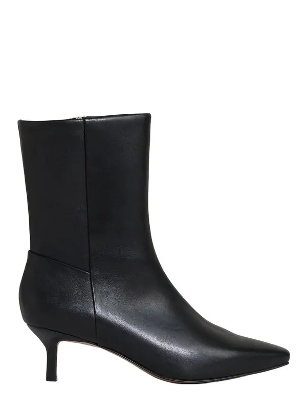 REISS Millie Leather Ankle Boots - Black
