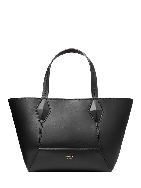 JIMMY CHOO Diamond Small Leather Tote Bag - Black