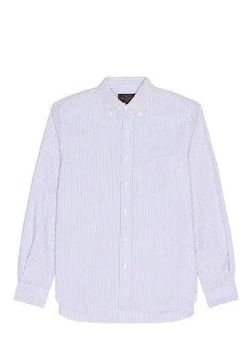 BEAMS B.d Oxford Candy Stripe - Blue
