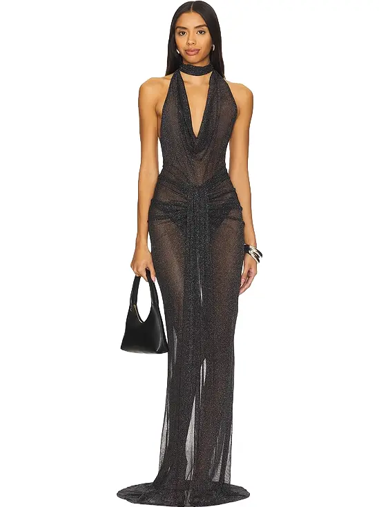 Nbd The Alessandra Gown - Black & Silver