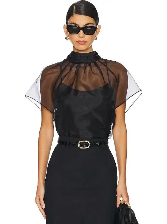 Simkhai Feyre Short Sleeve Top - Black