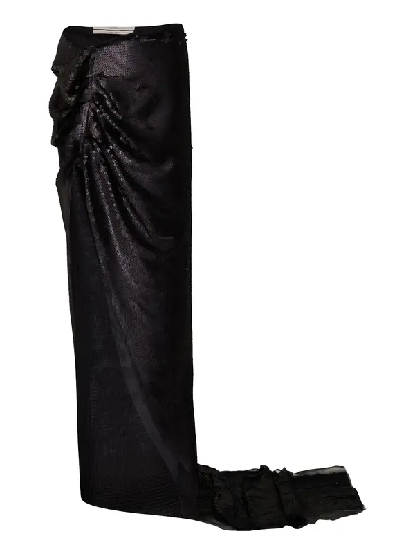 Rick Owens Edfu Sequined Tulle Maxi Skirt - Black