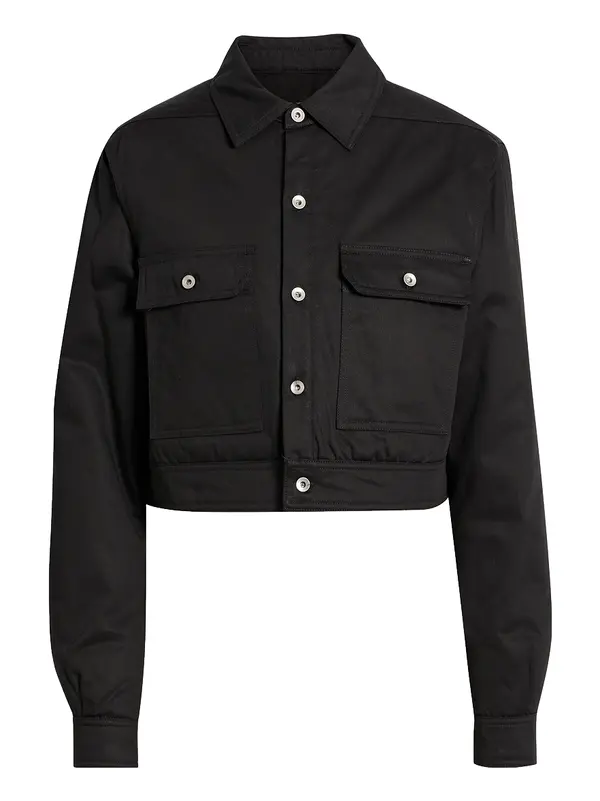 Rick Owens Cropped Denim Jacket - Black