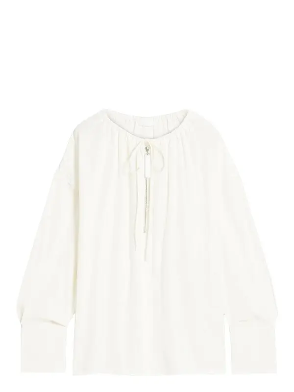 Helmut Lang Gathered Satin Blouse - Ivory