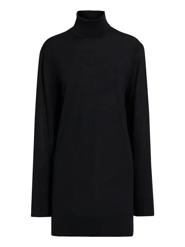 Helmut Lang Oversized Wool-blend Turtleneck Sweater - Black