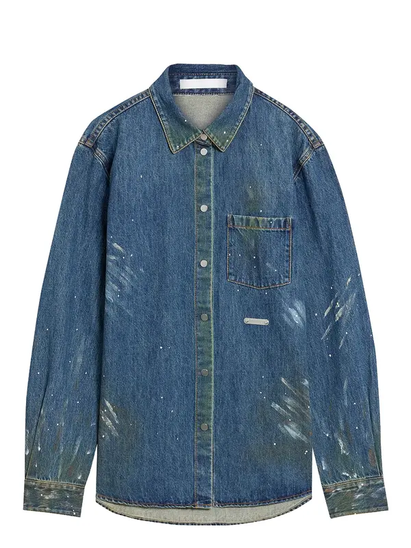 Helmut Lang Painted Denim Shirt Jacket - Mid Denim