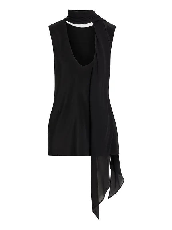 Helmut Lang Silk Crepe De Chine Top - Black