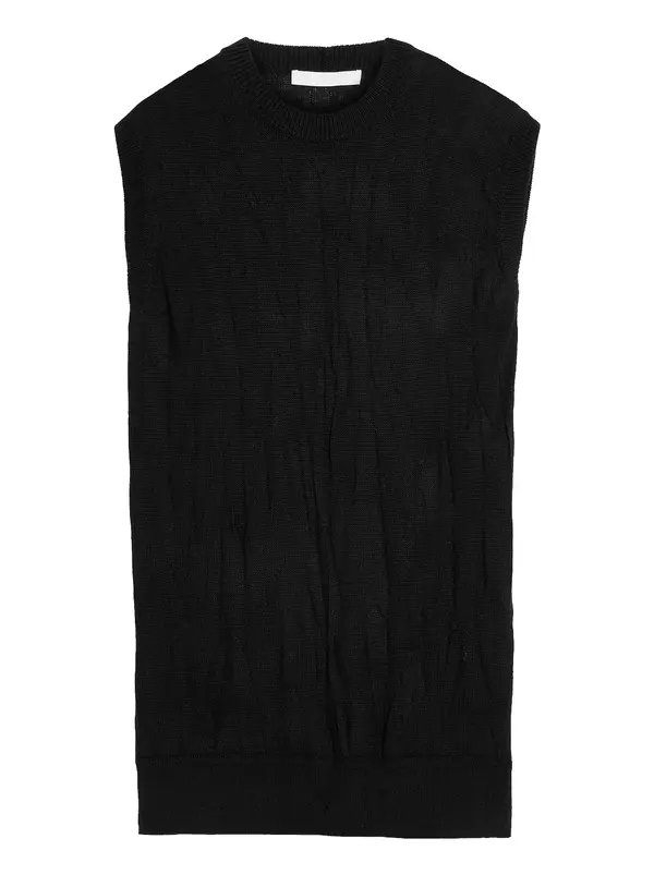 Helmut Lang Jacquard-knit Merino Wool-blend Top - Black