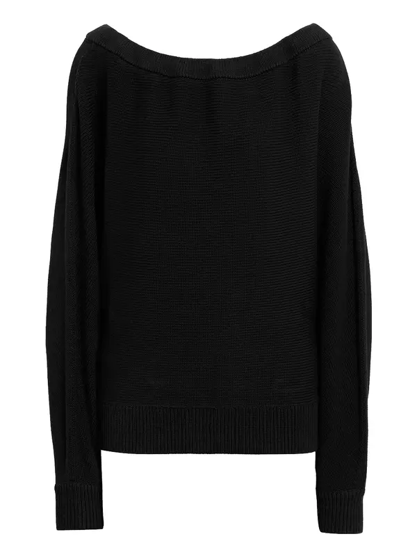 Helmut Lang Gathered Cotton-blend Sweater - Black