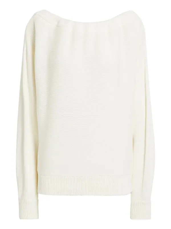 Helmut Lang Gathered Cotton-blend Sweater - Ivory