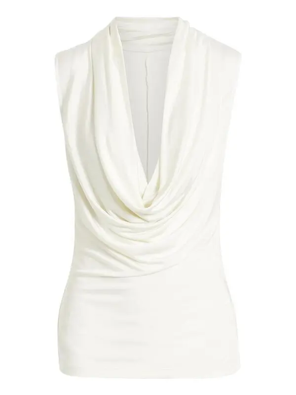 Helmut Lang Draped Satin-jersey Top - Cream