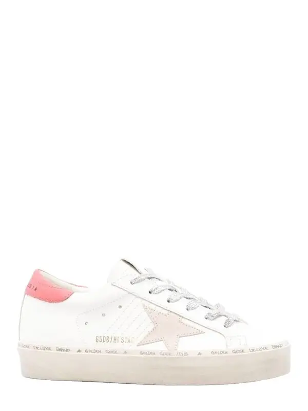 GOLDEN GOOSE Hi Star Sneakers - White/coral