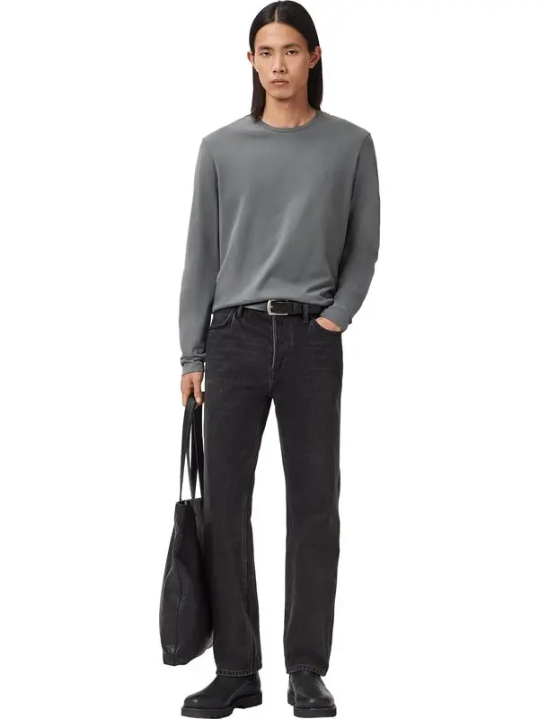 ALLSAINTS Brace Brushed Cotton Long Sleeve T-shirt - Grey