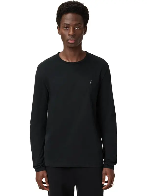 ALLSAINTS Brace Brushed Cotton Long Sleeve T-shirt - Jet Black