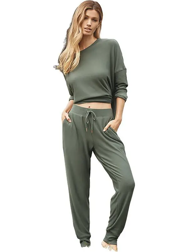 Eberjey Softest Sweats Jogger - Dark Green