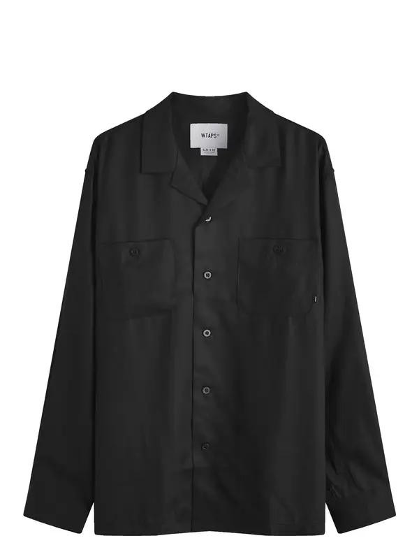 WTAPS 08 Open Collar Chain Stitch Shirt - Black