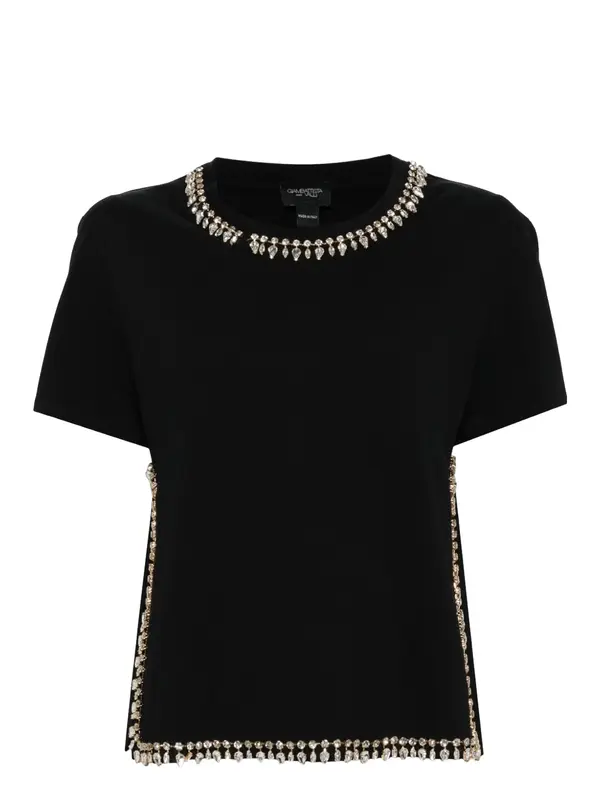 Giambattista Valli Crystal-embellished T-shirt - Black
