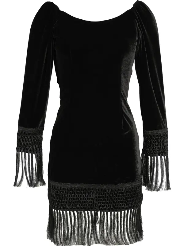 AMIR SLAMA Velvet Mini Dress - Black
