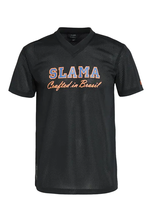 AMIR SLAMA X New Era Logo-print T-shirt - Black