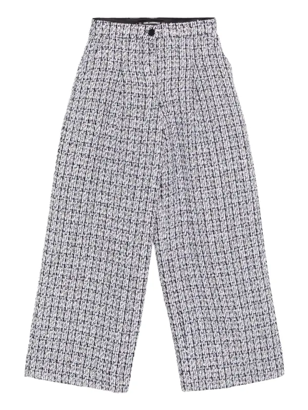 Karl Lagerfeld Bouclé Palazzo Trousers - White