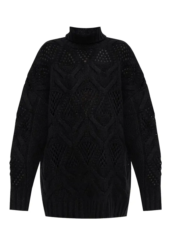 Sportmax Diamond-knit Maxi Jumper - Black