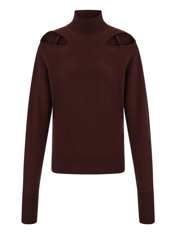FERRAGAMO Mock-neck Cut-out Jumper - Red