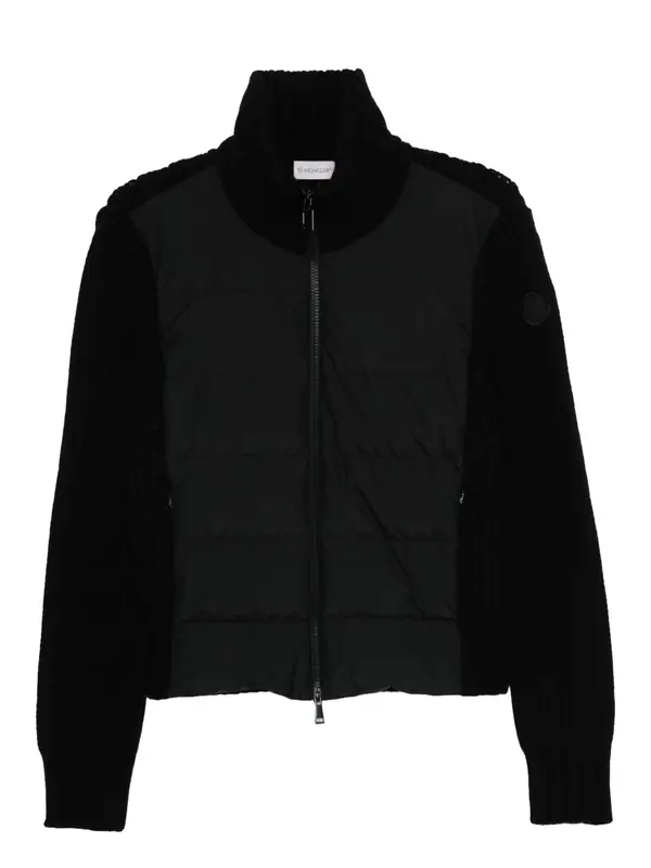 Moncler Padded-panel Cardigan - Black