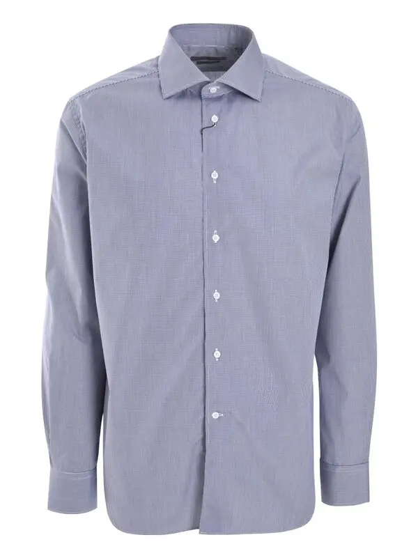 Corneliani Mini-checked Shirt - Blue