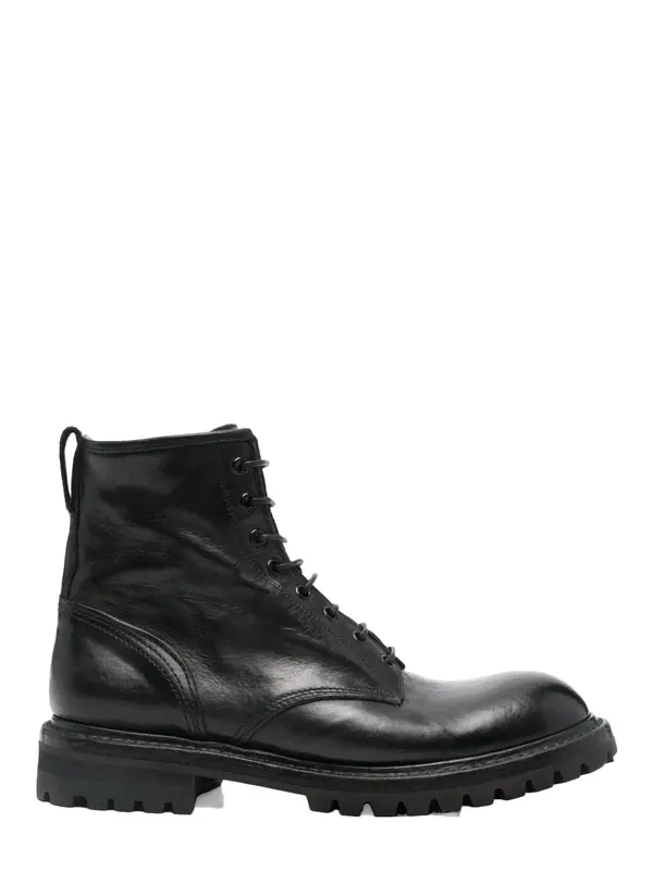 Premiata Leather Combat Boots - Black